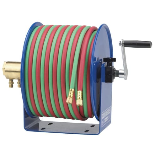 100W Series Welding Hand Crank Twin Line Hose Reel 100 ft Hose with ...