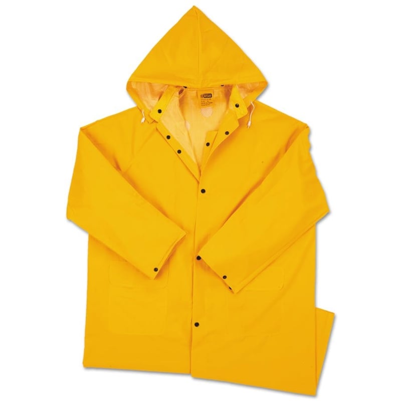 48 in Raincoat with Detachable Hood 0.35 mm PVC over Polyester Yellow ...